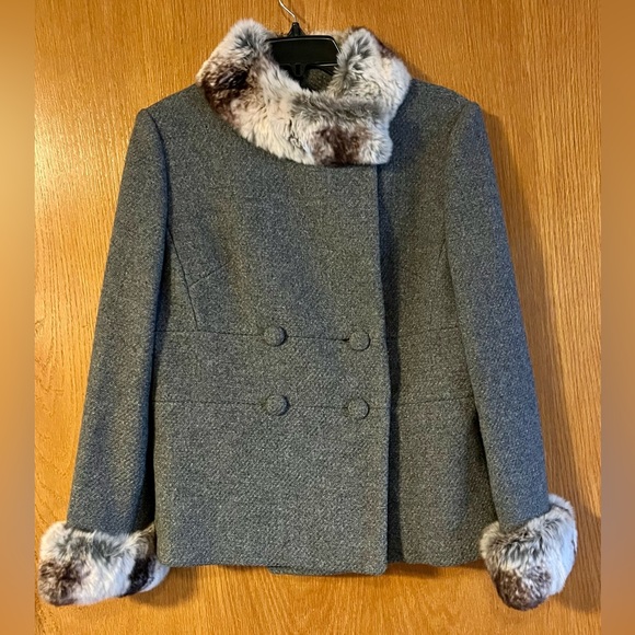 Devon Hall | Jackets & Coats | Vintage Devon Hall Fur Trimmed Wool Tweed Peacoat | Poshmark